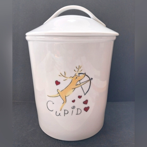 Pottery Barn | Kitchen | Pottery Barn Reindeer Cupid Cookie Jar Ice ...